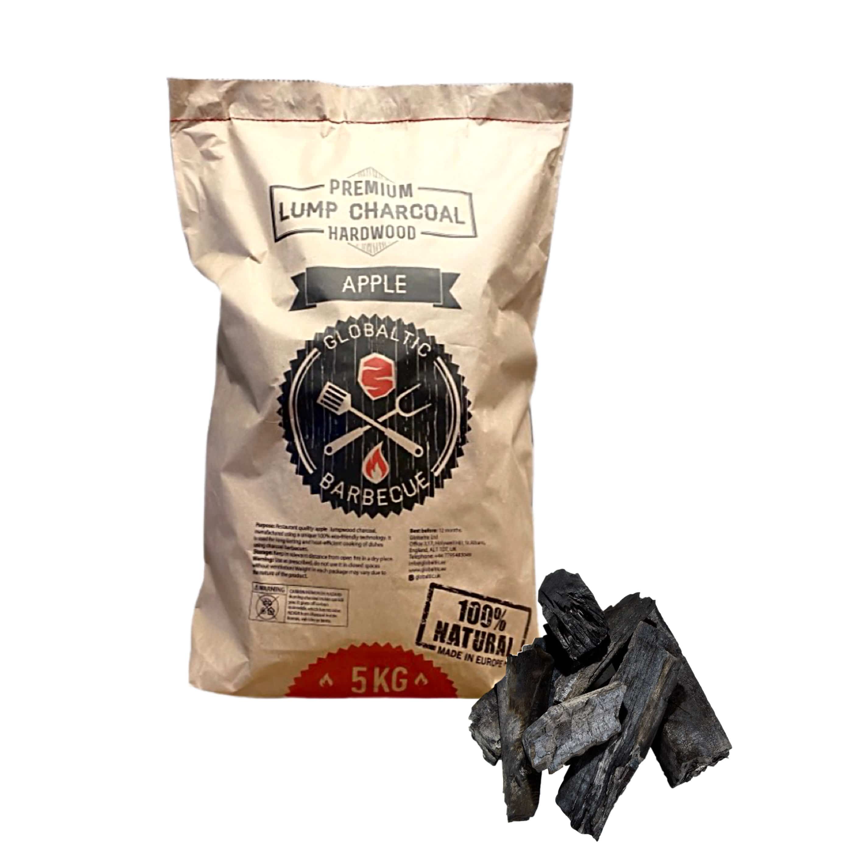 Globaltic Apple Lumpwood Charcoal 5KG Bag | Black Box BBQ
